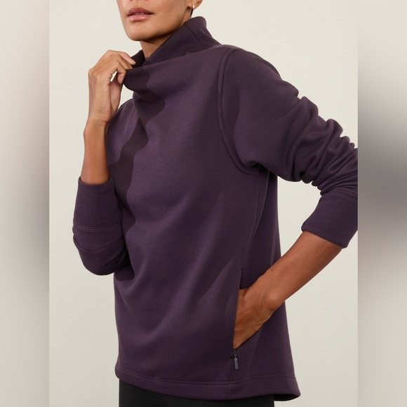 Athleta | Sweaters | Athleta Cozy Karma Twist Neck Sweatshirt Iris ...